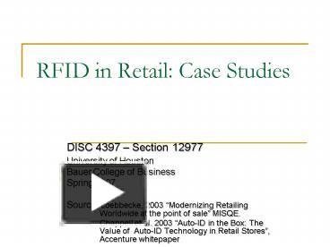 RFID in Retail: Case Studies presentation | free to view