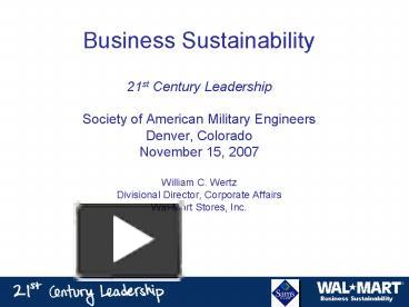 PPT – Business Sustainability 21st Century Leadership Society of ...