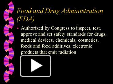 PPT – Food and Drug Administration FDA PowerPoint presentation | free ...
