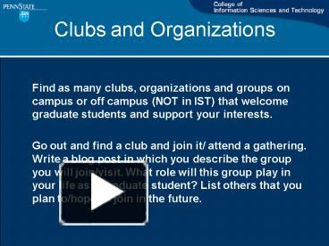PPT – Clubs and Organizations PowerPoint presentation | free to view ...