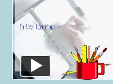 PPT – In text Citations PowerPoint presentation | free to view - id ...