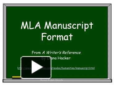 MLA Manuscript Format presentation | free to download