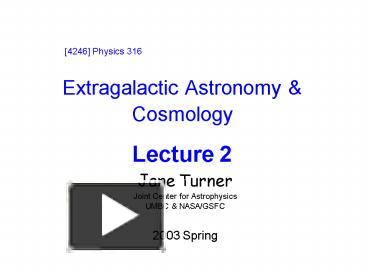 PPT – Extragalactic Astronomy PowerPoint presentation | free to view ...