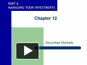 PPT – Securities Markets PowerPoint presentation | free to view - id ...