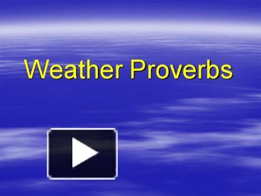Weather Proverbs presentation | free to view