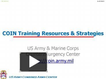 COIN Training Resources presentation | free to view