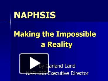 PPT – NAPHSIS PowerPoint presentation | free to view - id: 2cf3e-ZjdiY