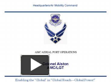 Colonel Alston presentation | free to view