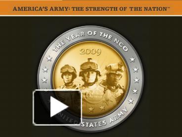 The NCO is a: presentation | free to view