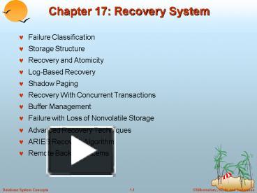 PPT – Chapter 17: Recovery System PowerPoint presentation | free to ...