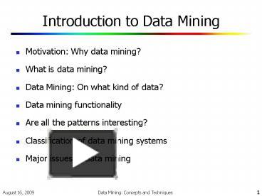PPT – Introduction to Data Mining PowerPoint presentation | free to ...