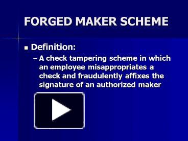 FORGED MAKER SCHEME presentation | free to view