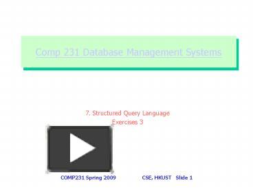 PPT – Standard Query LanguageSQL PowerPoint presentation | free to view ...