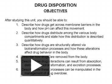 DRUG DISPOSITION presentation | free to view