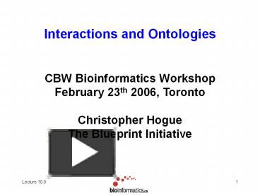 PPT – Interactions and Ontologies PowerPoint presentation | free to ...