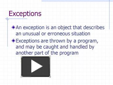 PPT – Exceptions PowerPoint presentation | free to view - id: 2d949-YTcxY