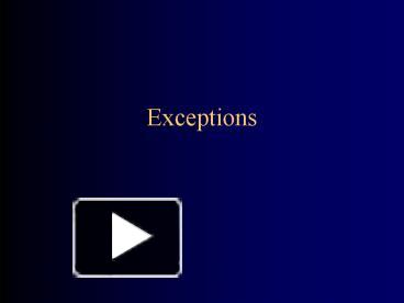 Exceptions presentation | free to download
