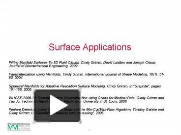 PPT – Surface Applications PowerPoint presentation | free to view - id ...