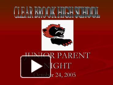 PPT – JUNIOR PARENT NIGHT PowerPoint presentation | free to view - id ...
