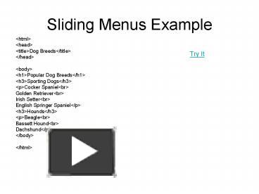 PPT – Sliding Menus Example PowerPoint presentation | free to view - id ...
