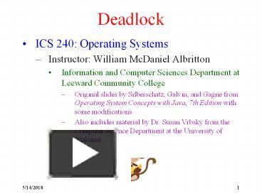 PPT – Deadlock PowerPoint presentation | free to download - id: 2e49d-ZjZhN