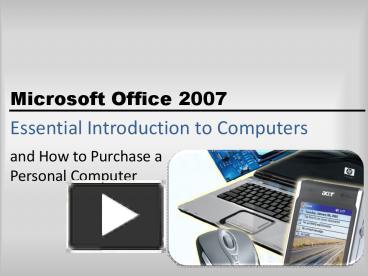 Essential Introduction to Computers presentation | free to view