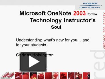 PPT – Microsoft OneNote 2003 PowerPoint presentation | free to view ...