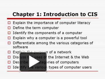 Chapter 1: Introduction to CIS presentation | free to view