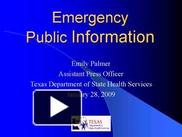 Emergency Public Information presentation | free to view