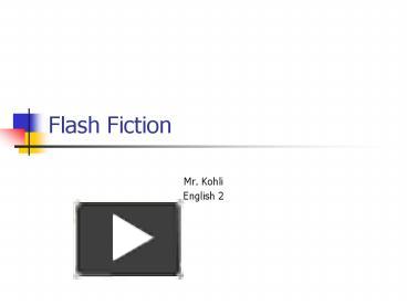 Flash Fiction presentation | free to view