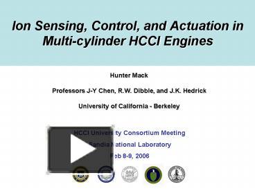 PPT – Ion Sensing, Control, and Actuation in Multicylinder HCCI Engines ...