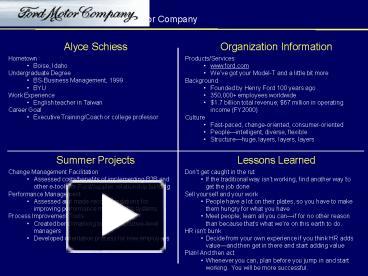 PPT – Ford Motor Company PowerPoint presentation | free to view - id ...