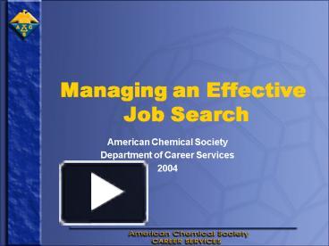 PPT – Managing an Effective Job Search PowerPoint presentation | free ...