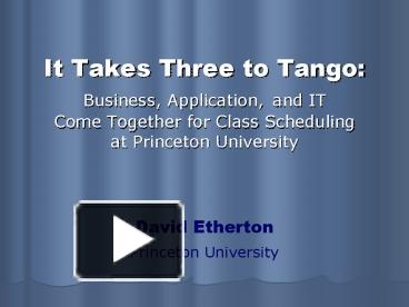 PPT – It Takes Three to Tango: Business, Application, and IT Come ...