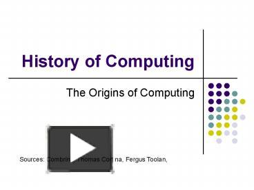PPT – History of Computing PowerPoint presentation | free to view - id ...