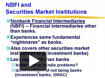 PPT – NBFI and Securities Market Institutions PowerPoint presentation ...