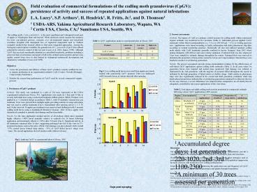 Field evaluation of commercial formulations of the codling moth ...
