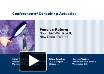 PPT – Conference of Consulting Actuaries PowerPoint presentation | free ...