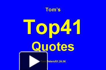 Tom presentation | free to view