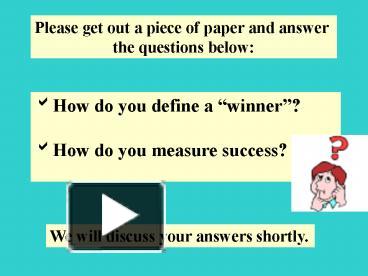 PPT – How do you define a winner PowerPoint presentation | free to view ...