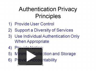 PPT – Authentication Privacy Principles PowerPoint presentation | free ...