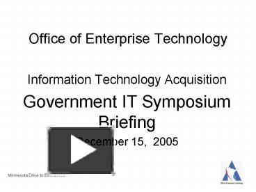 PPT – Office of Enterprise Technology PowerPoint presentation | free to ...