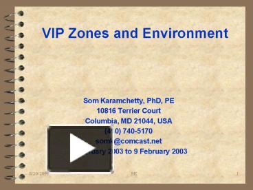 PPT – VIP Zones and Environment PowerPoint presentation | free to view ...
