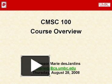 CMSC 100 Course Overview presentation | free to download