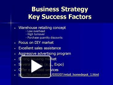 Business Strategy Key Success Factors presentation | free to view