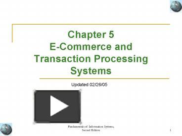 PPT – Chapter 5 ECommerce and Transaction Processing Systems PowerPoint ...