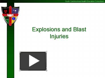 Explosions and Blast Injuries presentation | free to view