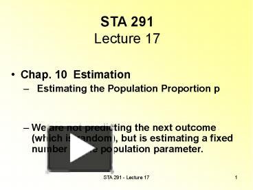 PPT – Chap. 10 Estimation PowerPoint presentation | free to download ...