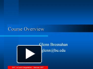 PPT – Course Overview PowerPoint presentation | free to download - id ...