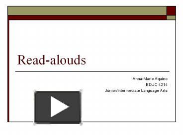 Read-alouds presentation | free to view
